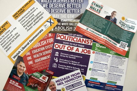 Selection Welsh Election Leaflets Upcoming Senydd Editorial Stock Photo ...