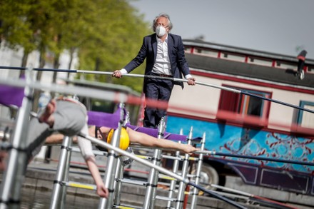 Artists Representing Different Workers Funambulism Tightrope Editorial ...