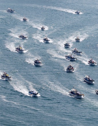 Fishing Boats Join Sea Rally Waters Editorial Stock Photo - Stock Image ...