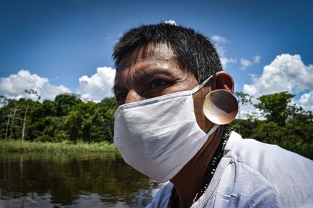 Matis Indigenous Man Travels By Canoe Editorial Stock Photo - Stock ...