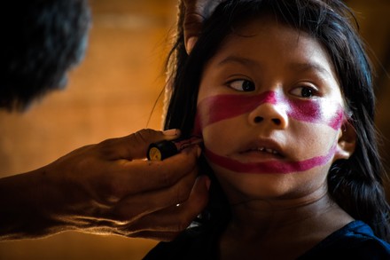 Matis Indigenous Mother Decorates Her Daughters Editorial Stock Photo ...