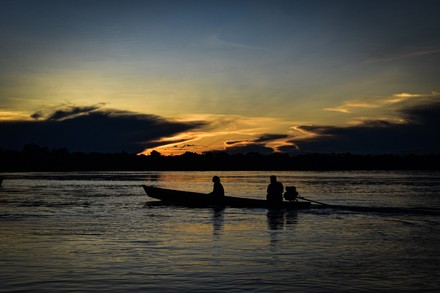 Matis Indigenous People Travel By Canoe Editorial Stock Photo - Stock ...