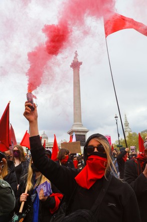 Demonstrators Let Off Flares During March Editorial Stock Photo - Stock ...