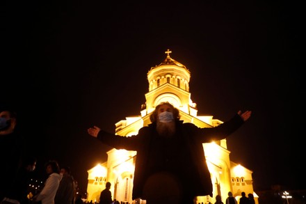 Orthodox believers attend an Easter service, Tbilisi, Georgia - 01 May ...