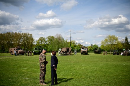 French Defence Minister visits Satory military camp, Versailles, France ...