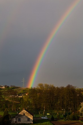 Extraordinary Saturated Rainbow Seen Late Afternoon Editorial Stock ...
