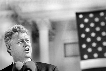Us President Bill Clinton Speaking Into Editorial Stock Photo - Stock ...