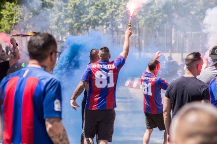 Fc Barcelona Fan Seen Holding Burning Editorial Stock Photo - Stock ...