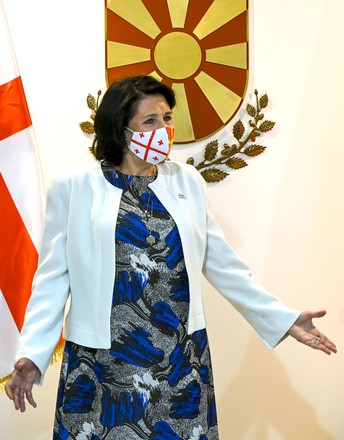 Georgian President Salome Zourabichvili L Accompanied Editorial Stock ...