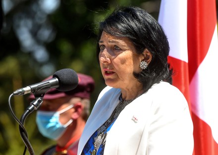 Georgian President Salome Zourabichvili R Accompanied Redaktionelles ...