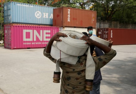 Indian Laborers Work Inland Container Depots Editorial Stock Photo ...