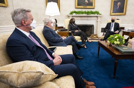 US President Joe Biden meeting with members of Congressional Leadership ...