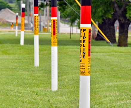 Petroleum Pipeline Crossing Warning Signs Indicating Editorial Stock ...