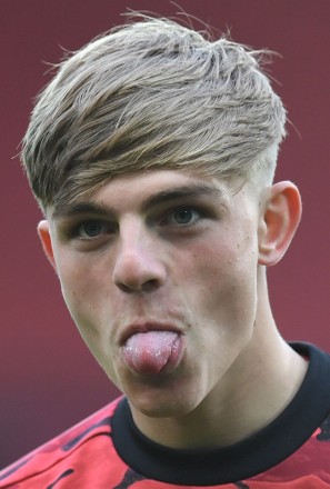 Manchester Uniteds Brandon Williams Reacts Prior Editorial Stock Photo ...