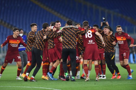 Roma Players Celebrate Victory End Match Editorial Stock Photo - Stock ...