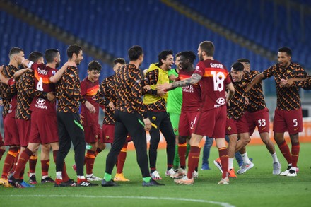 Roma Players Celebrate Victory End Match Editorial Stock Photo - Stock ...