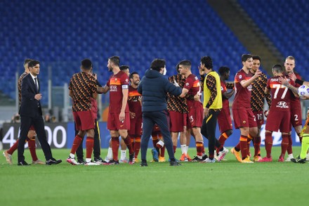 Roma Players Celebrate Victory End Match Editorial Stock Photo - Stock ...