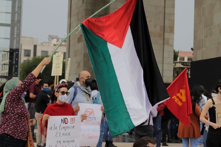 Members Palestinian Community Mexico Protest Monumento Editorial Stock ...