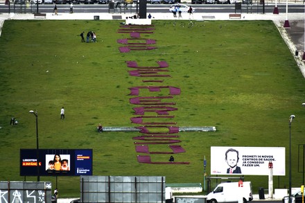 Slogan Stop Eumercosur Placed On Ground Editorial Stock Photo - Stock ...