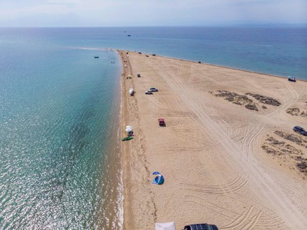 Aerial View Exotic Potamos Epanomi Beach Editorial Stock Photo - Stock ...