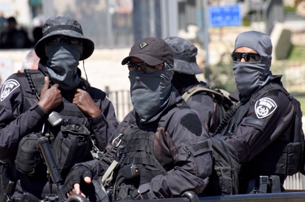 Israeli Police Special Forces Patrol Outside Editorial Stock Photo ...