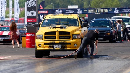 The annual classic drag races in Moscow, Russia - 16 May 2021 Stock ...