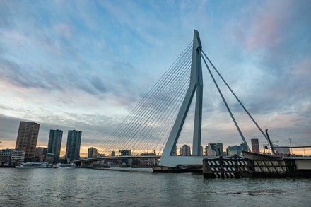 Erasmusbrug Erasmus Bridge Seen Winter Evening Editorial Stock Photo ...