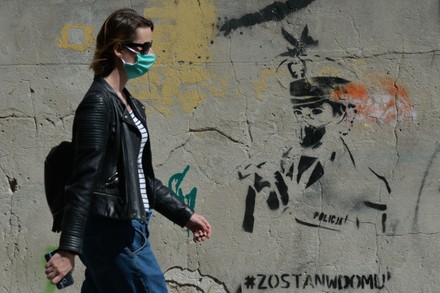 Poland Makes Mask-Wearing Obligatory, Krakow - 16 Apr 2020 Stock ...