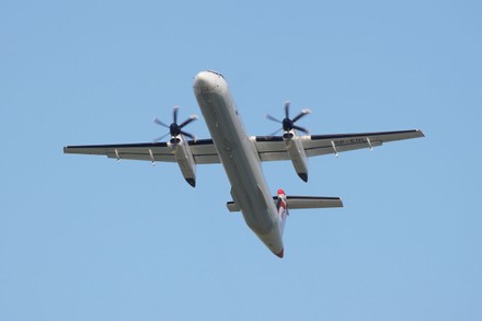 Bombardier Propeller Aircraft Seen Taking Off Editorial Stock Photo ...