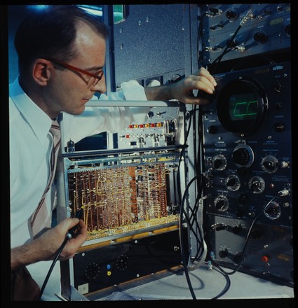 Man Operating Computer System Semiautomatic Ground Editorial Stock ...