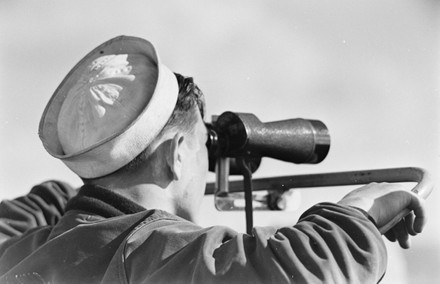 Sailor Using Binoculars On Lookout During Editorial Stock Photo - Stock ...