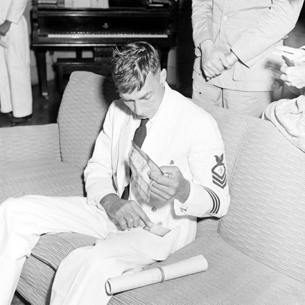 Navy Flier Demonstrating How He Makes Editorial Stock Photo - Stock ...