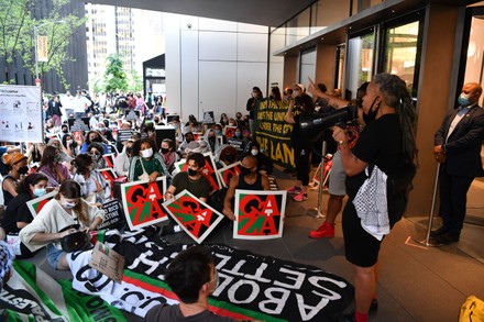 Demonstrators Protest Front Moma Accusing Museum Editorial Stock Photo ...