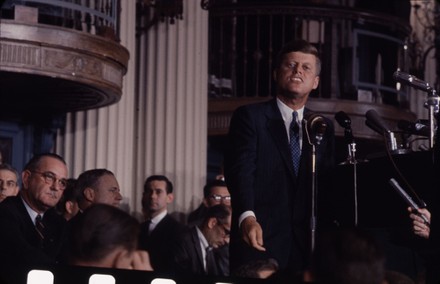 John Fitzgerald Kennedy Speaking During Democratic Editorial Stock ...