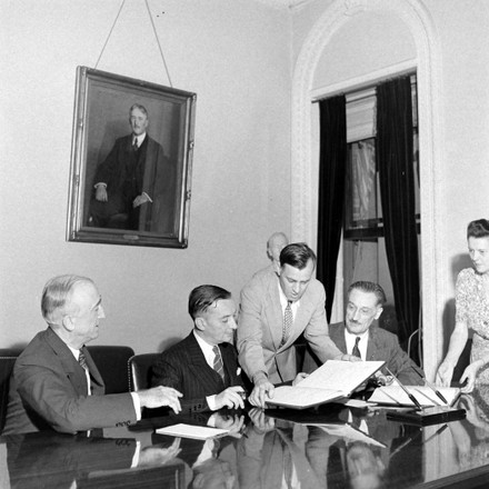 French Delegates Signing United Nations Charter Editorial Stock Photo ...