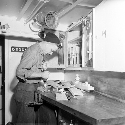 Carpenter Working Aboard Ship September 1942 Editorial Stock Photo ...
