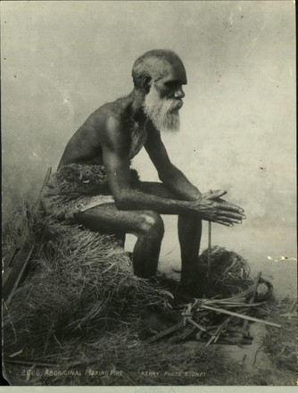Aboriginal Man Making Fire Australia 1900 Editorial Stock Photo - Stock ...