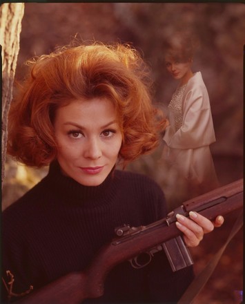 Irina Demick Holding Gun On Set Editorial Stock Photo - Stock Image ...
