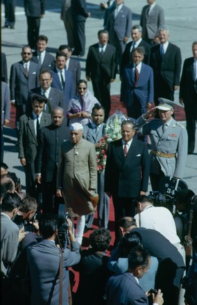 Prime Minister Jawaharlal Nehru Arriving Batajnica Editorial Stock ...