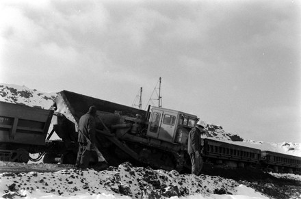 Miners Standing Beside Ore Cars Rouchleau Editorial Stock Photo - Stock ...