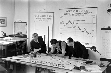 Men Working Inside Works Progress Administration Editorial Stock Photo ...