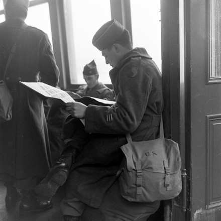 Soldier Reading Newspaper 1945 Editorial Stock Photo - Stock Image ...