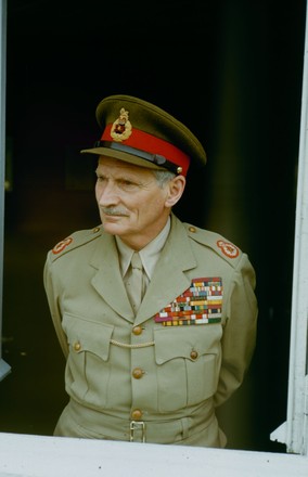 Viscount Bernard Law Montgomery Smiling During Editorial Stock Photo ...