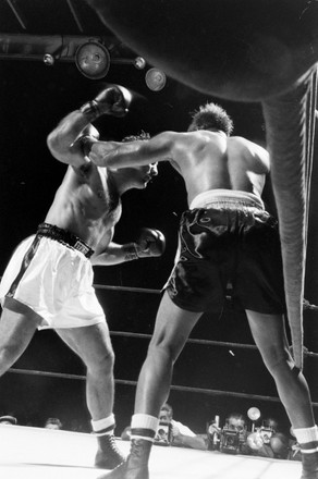 Archie Moore Rocky Marciano Fighting During Editorial Stock Photo ...