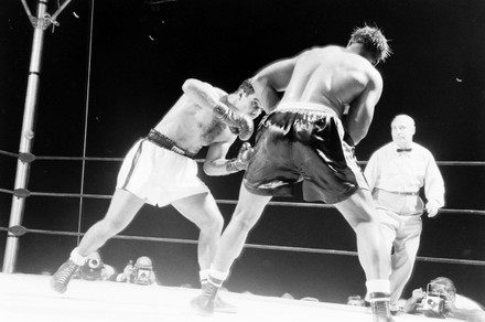 Archie Moore Rocky Marciano Fighting During Editorial Stock Photo ...