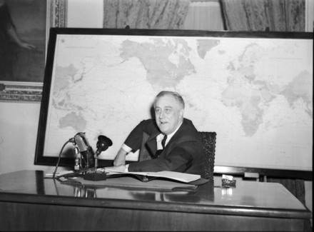 President Franklin Delano Roosevelt Pointing Map Editorial Stock Photo ...