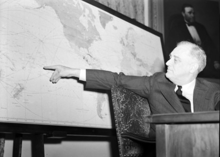 President Franklin Delano Roosevelt Pointing Map Editorial Stock Photo ...