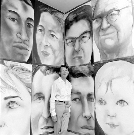 Artist Harold Stevenson Painting Portraits On Editorial Stock Photo ...