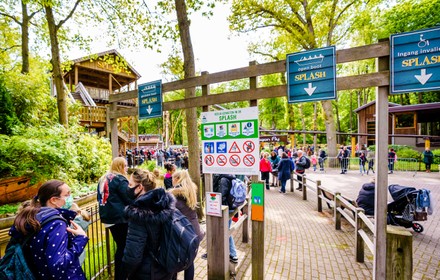 Visitors Queue Enter Water Slide During Editorial Stock Photo - Stock ...