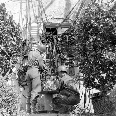 Soldiers Checking Wires During World War Editorial Stock Photo - Stock ...
